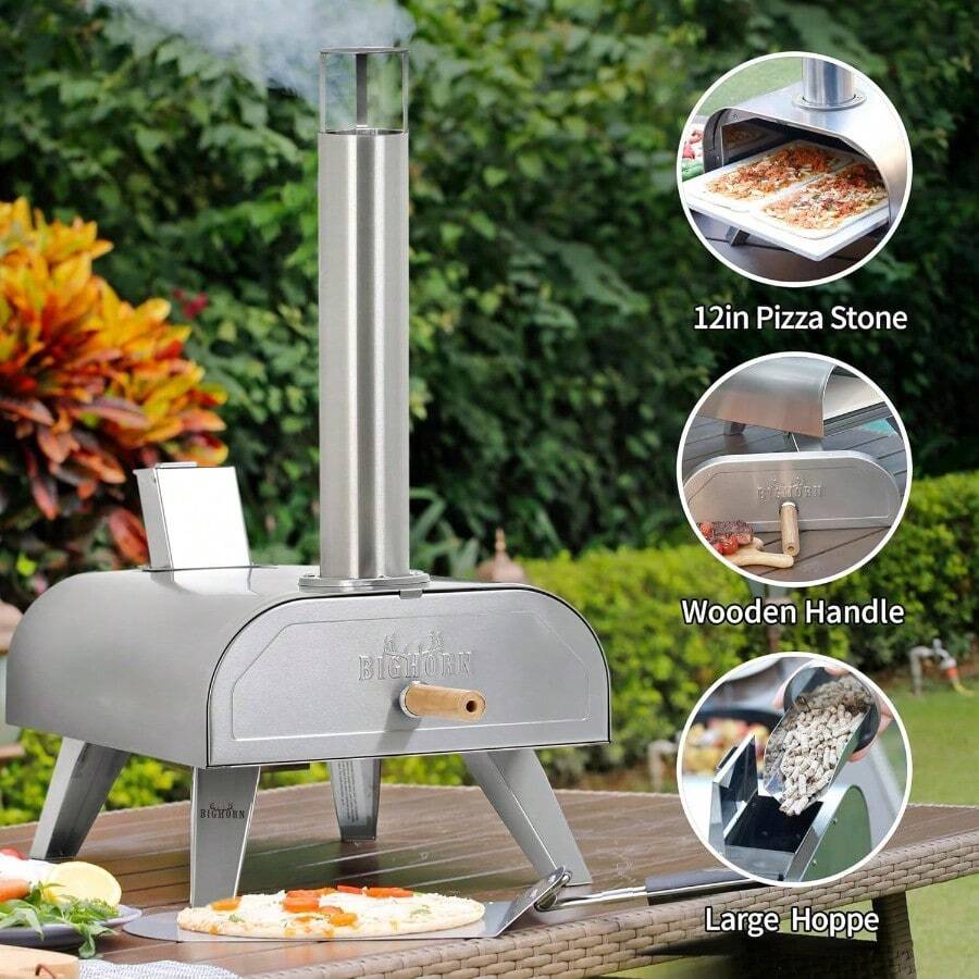 BIG HORN OUTDOORS Pizza Ovens Wood Pellet Pizza Oven Wood Fired Pizza ...