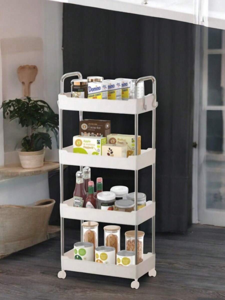 4-Tier Multipurpose Shelf With Wheels Organization And Style In All ...