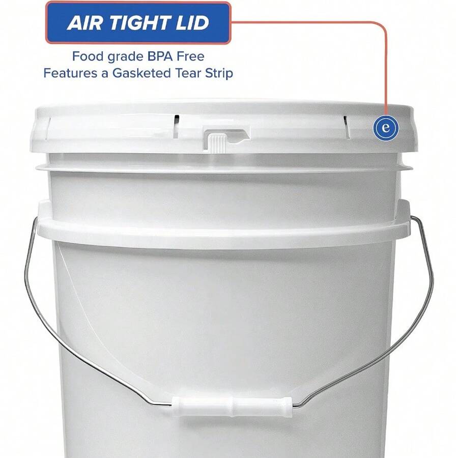 5 Gallon Plastic Bucket With Airtight Lid I Bucket | Black I Heavy Duty ...
