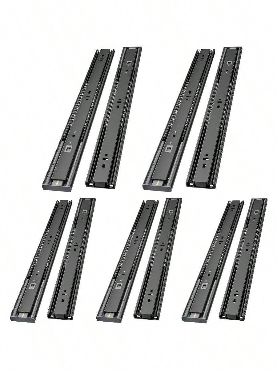 AOLISHENG 5 Pair Drawer Runners Drawer Slides 450mm 45kg Load Capacity ...