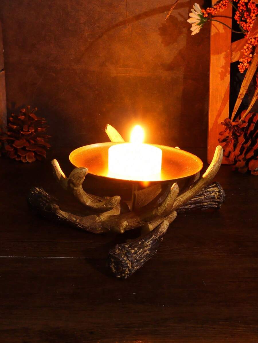 Exquisite Deer Antler Candle Holder, Creative Resin Craft Sculpture ...