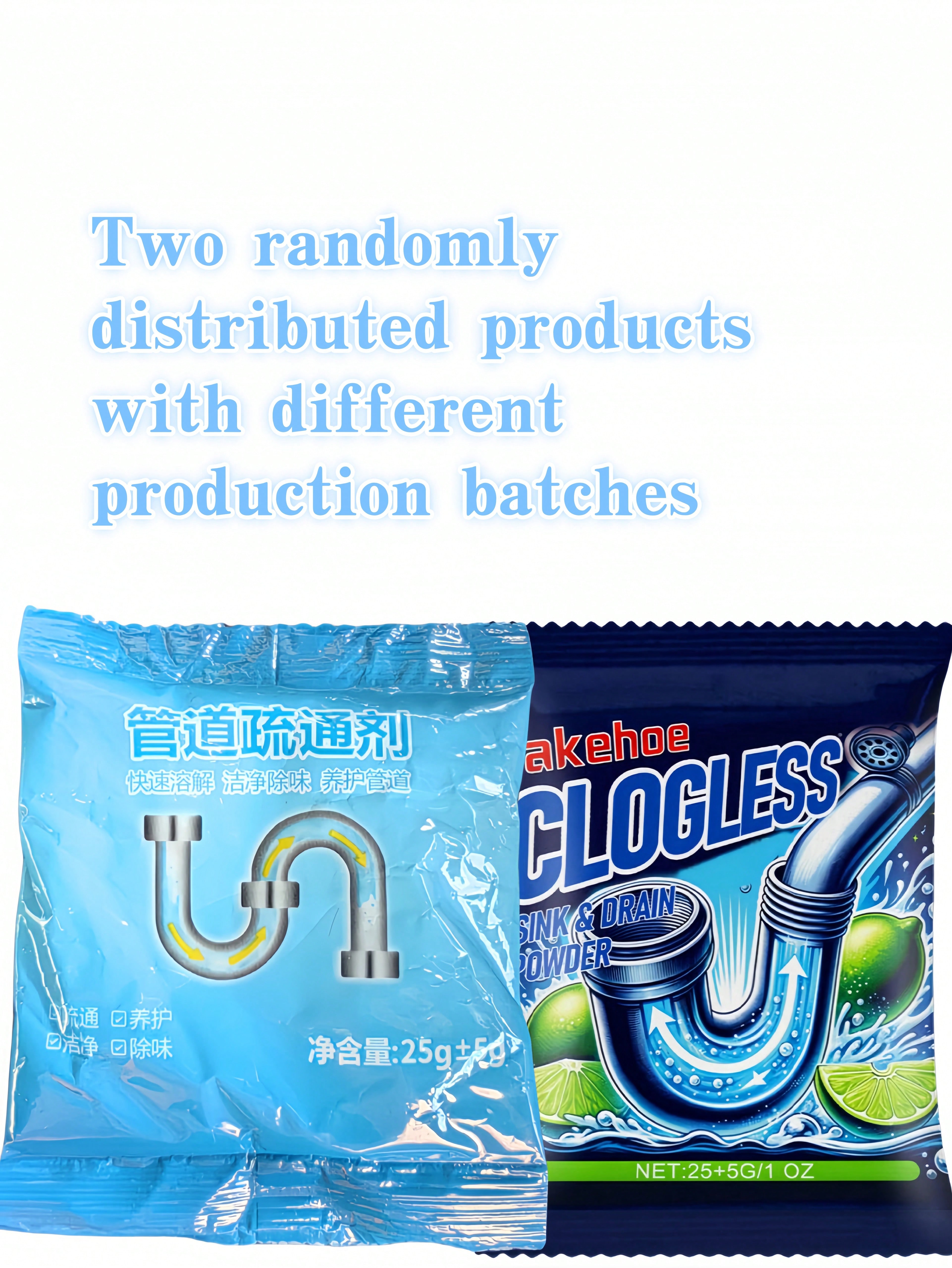 Pipe Drain Cleaner Powder For Bathroom And Kitchen, Unclogs Drains ...