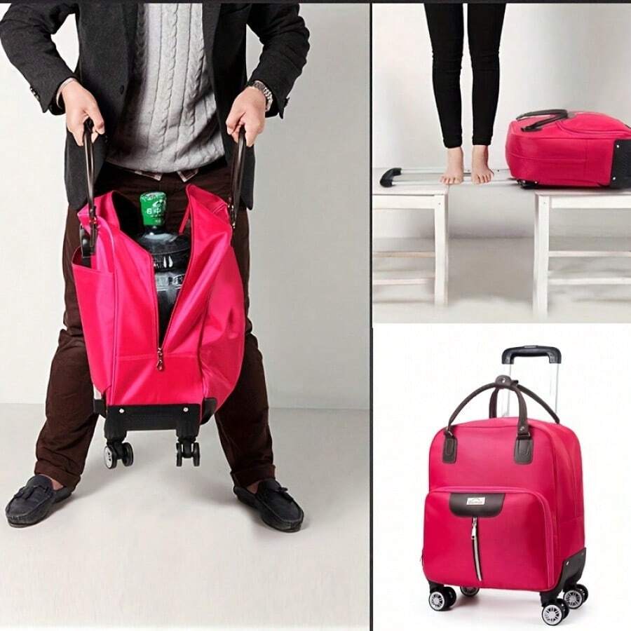 HOT-Large Capacity Lightweight Foldable Trolley Suitcase - Durable ...