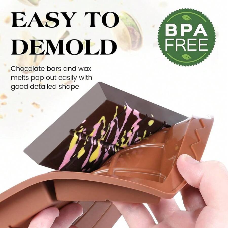 Dubai Chocolate Bar Mold Deep Stuffed Silicone Molds For Filling ...