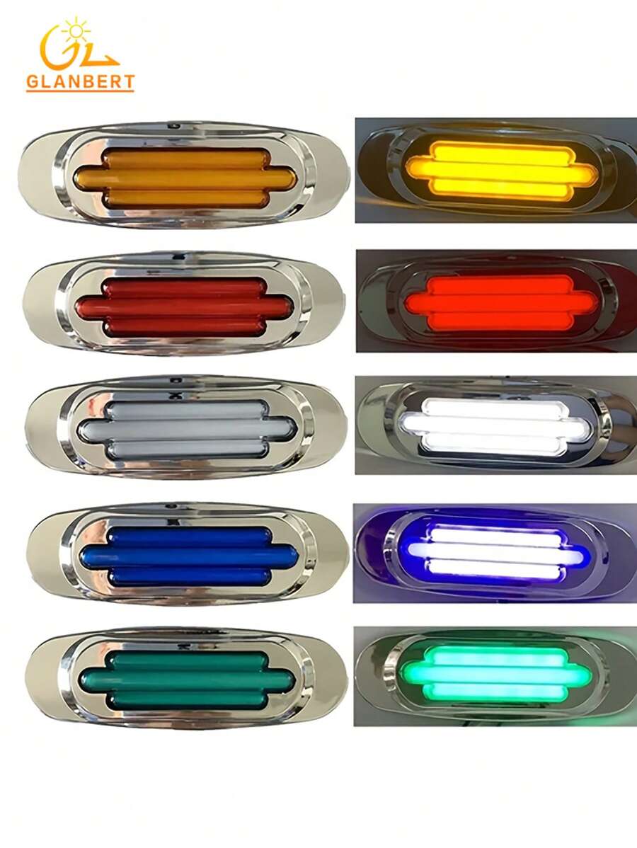 GLANBERT 4pcs Truck LED Side Warning Light Waterproof 16LED Car Warning ...