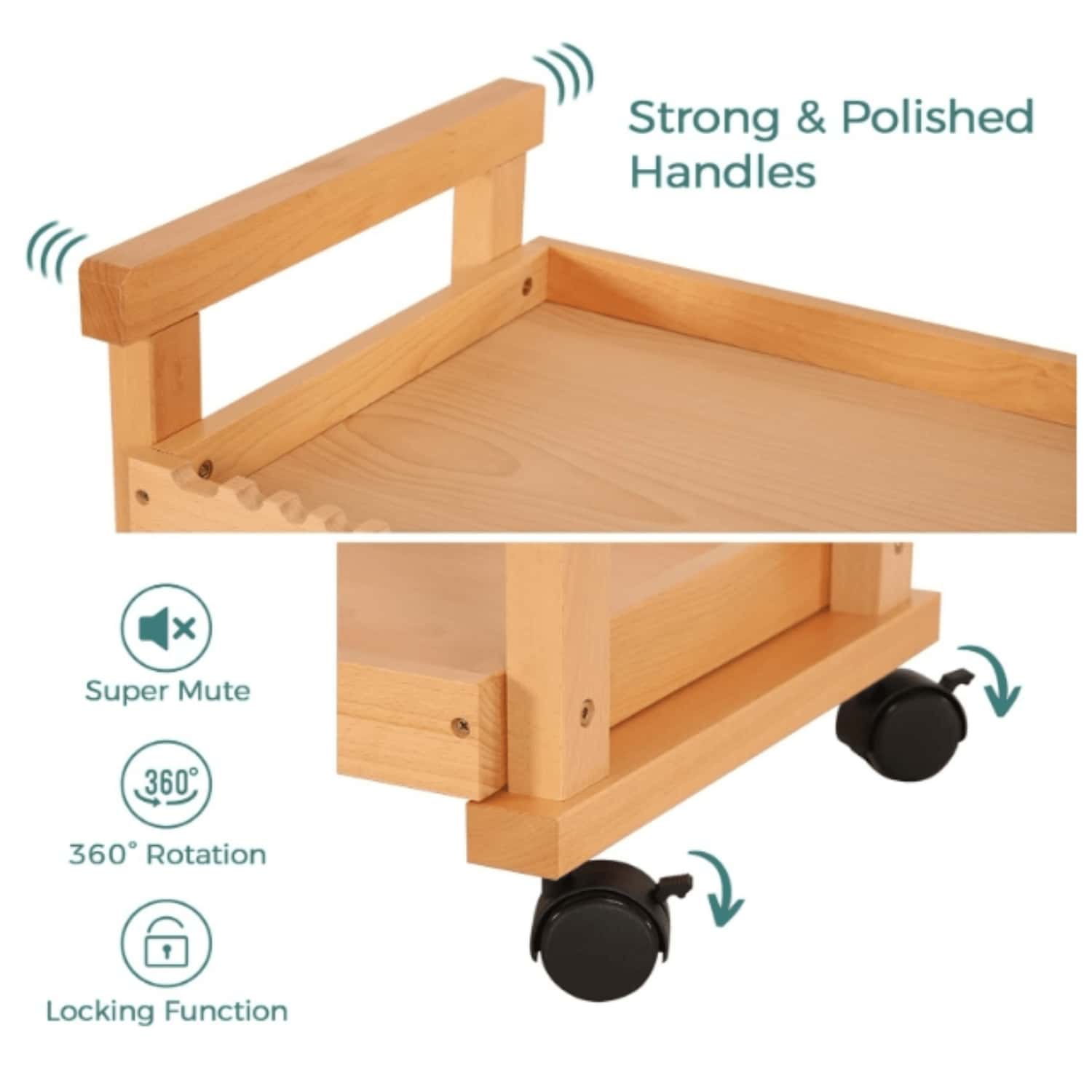 3-Tier Rolling Utility Studio Taboret With Casters, Multifunctional ...