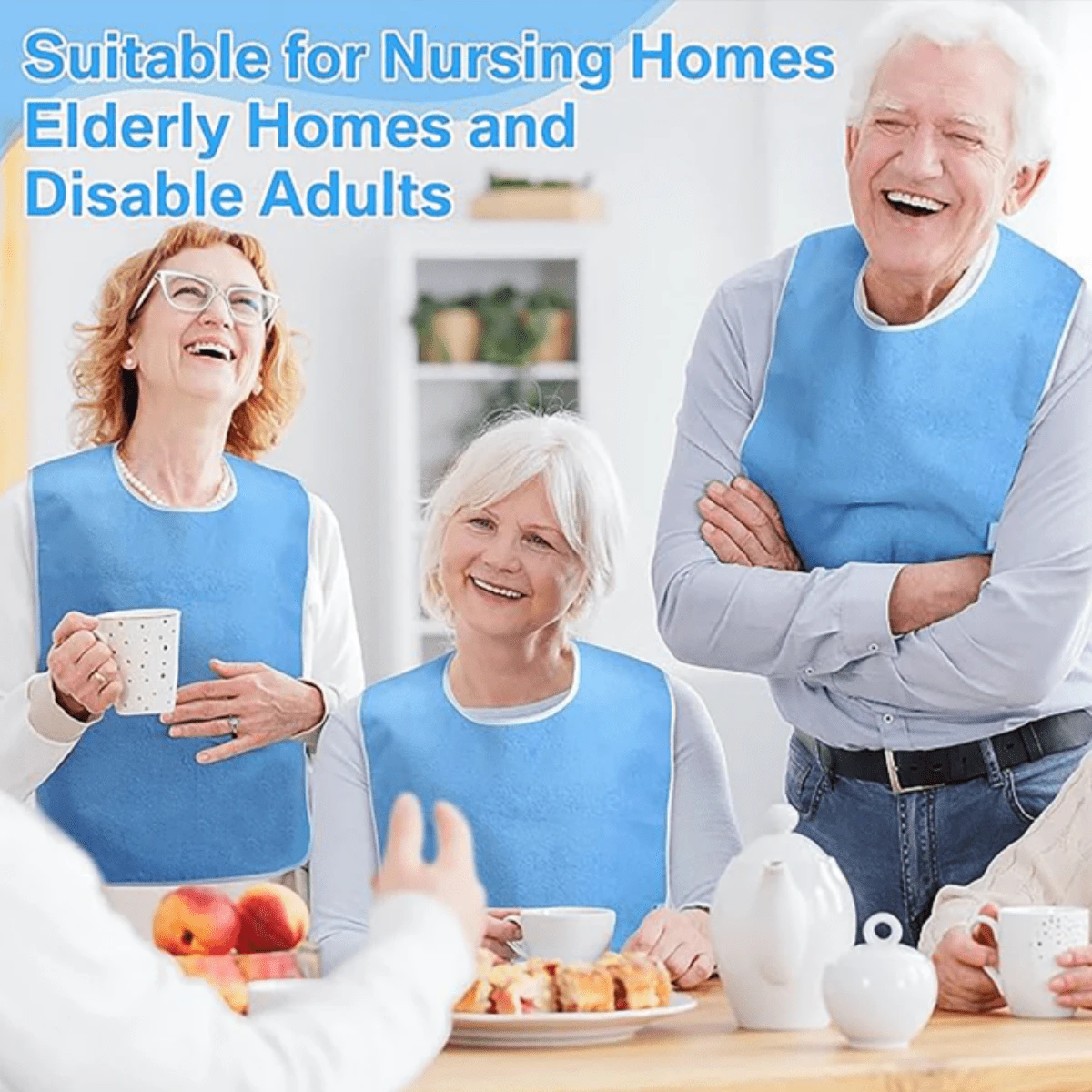 1pc Adjustable Waterproof Bib For Elderly, Nursing & Rehabilitation, Eating Assistance | SHEIN USA