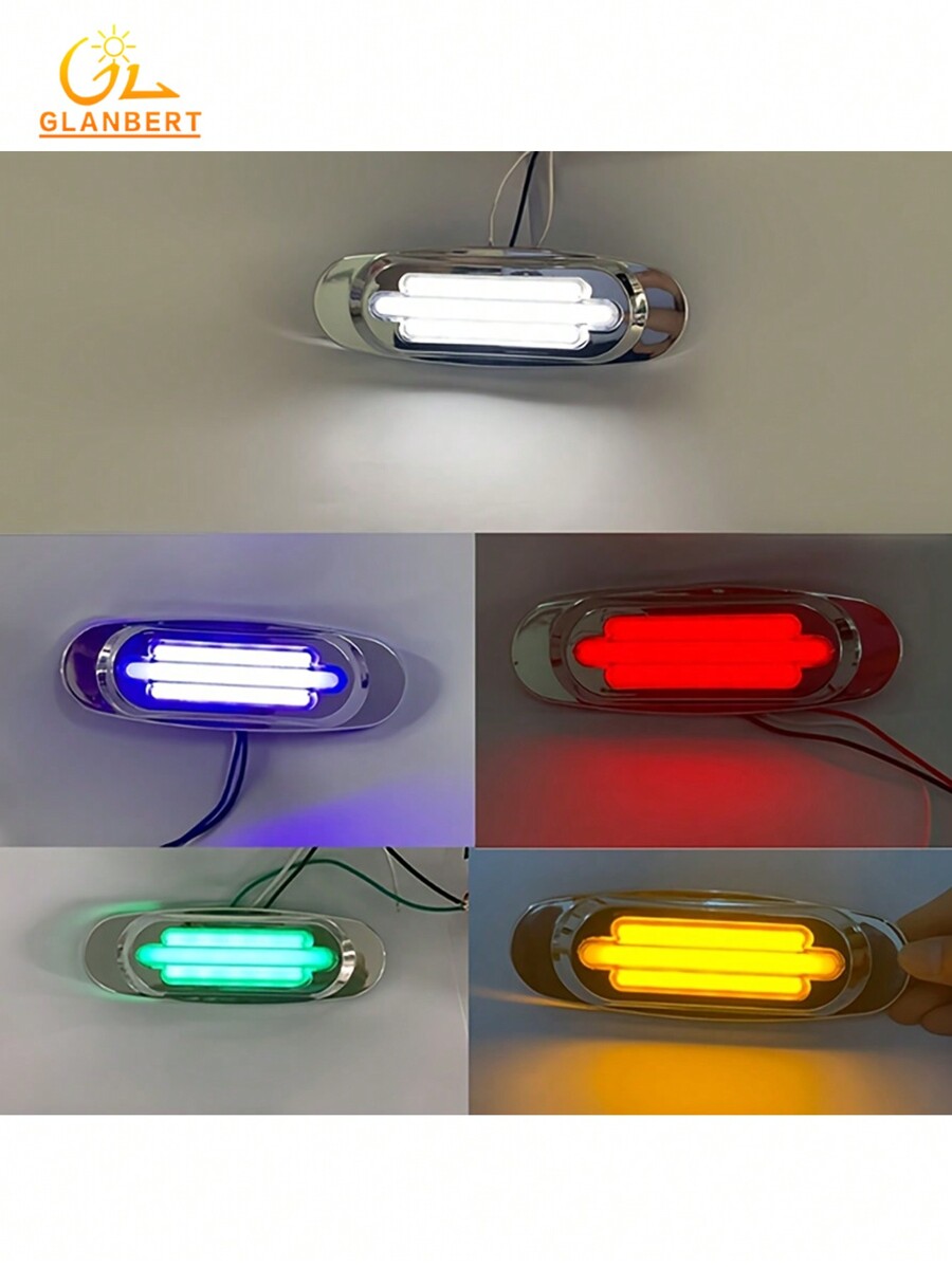 GLANBERT 4pcs Truck LED Side Warning Light Waterproof 16LED Car Warning ...