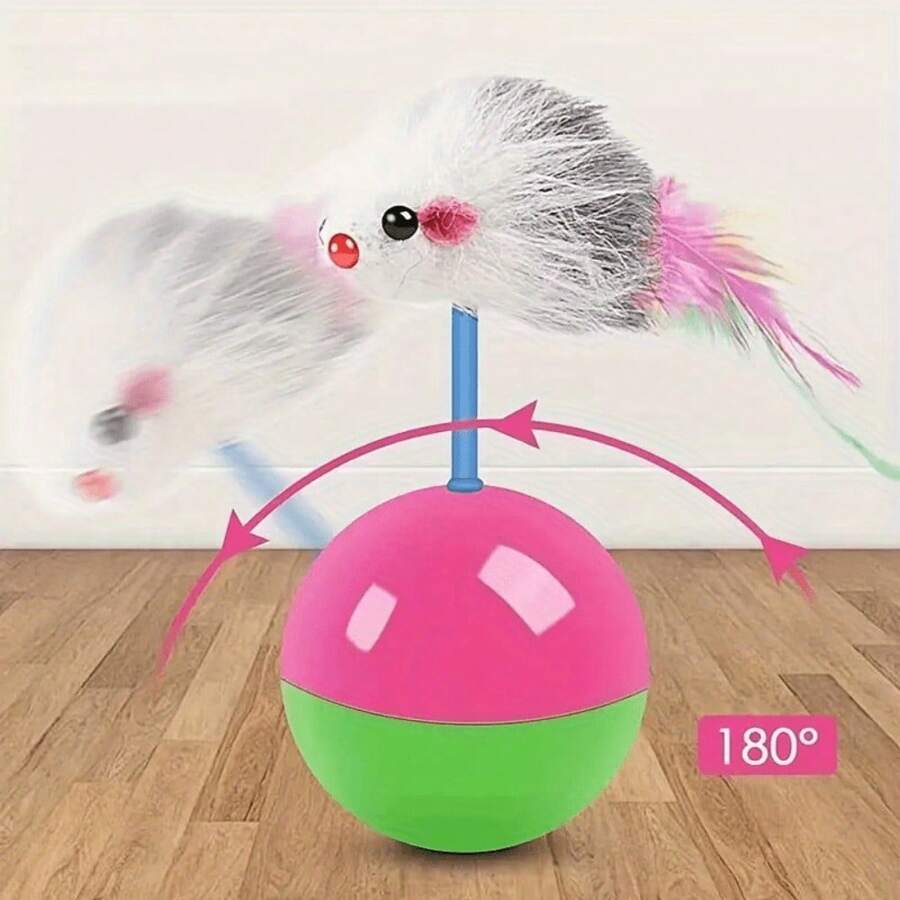 One Interactive Toy For Cats, A Plush Mouse Tumbler Ball That Offers ...