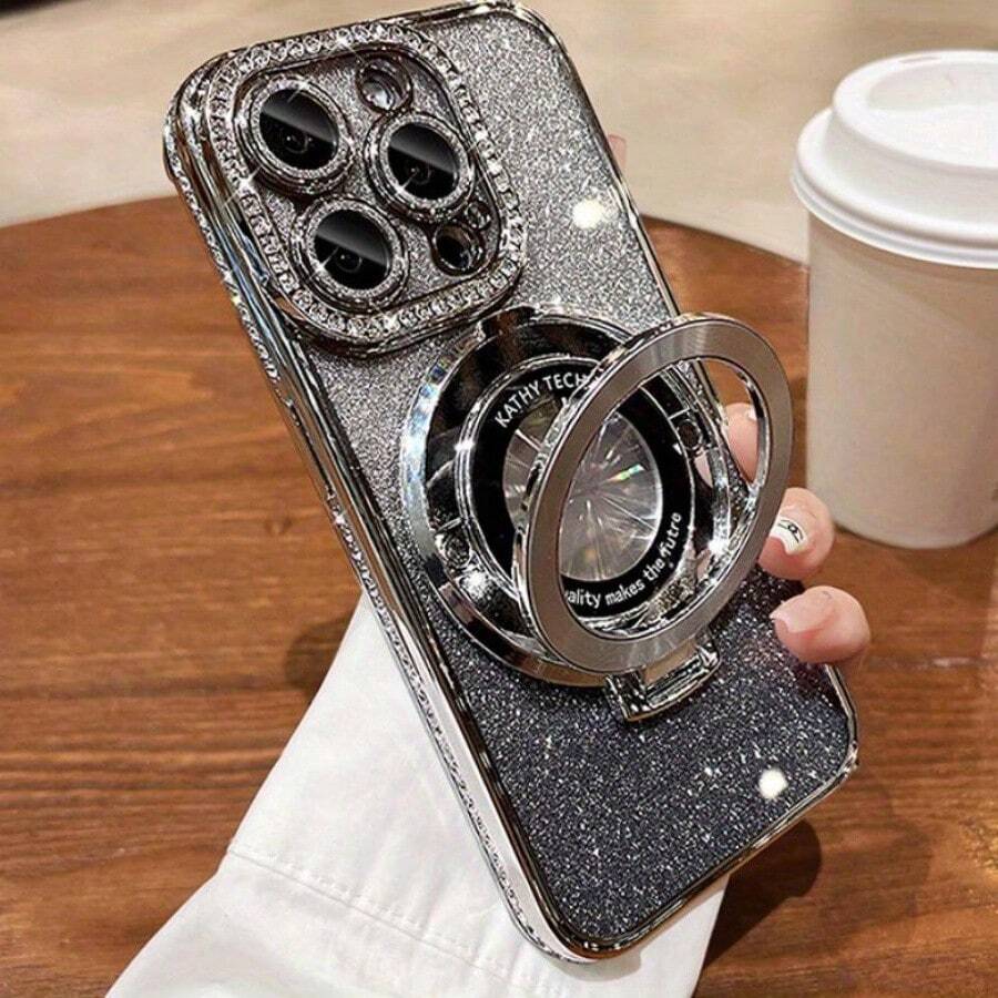 New Magnetic Holder Shiny Rhinestone Glitter Phone Cases For IPhone 11 ...