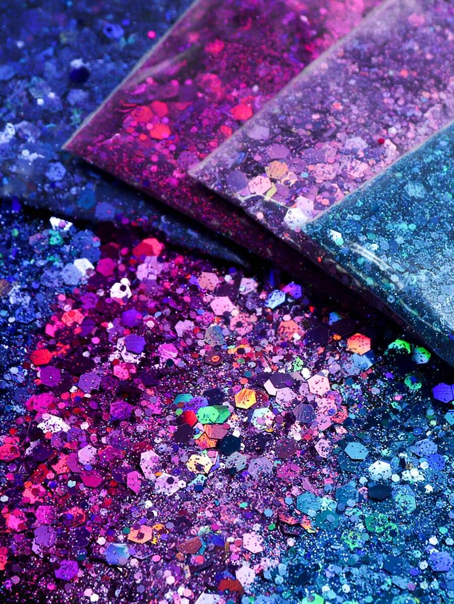 10g Holographic Resin Glitter Chunky Sequins Mix Resin Glitter Flakes ...