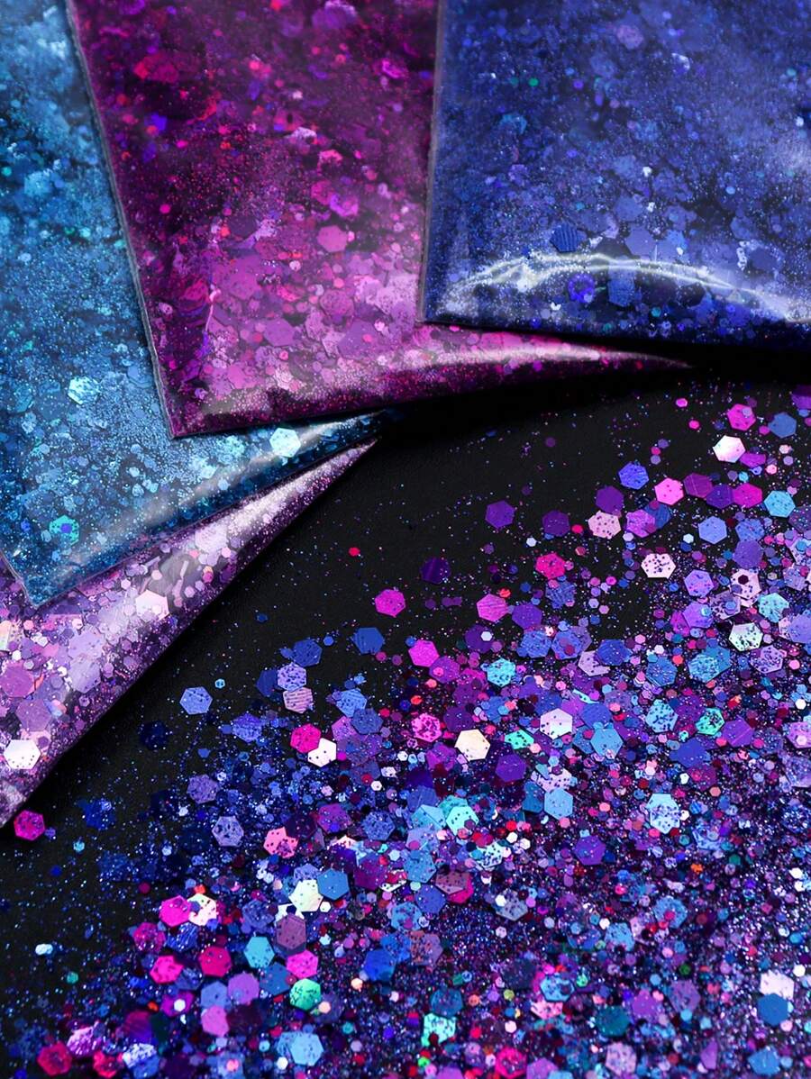 10g Holographic Resin Glitter Chunky Sequins Mix Resin Glitter Flakes ...