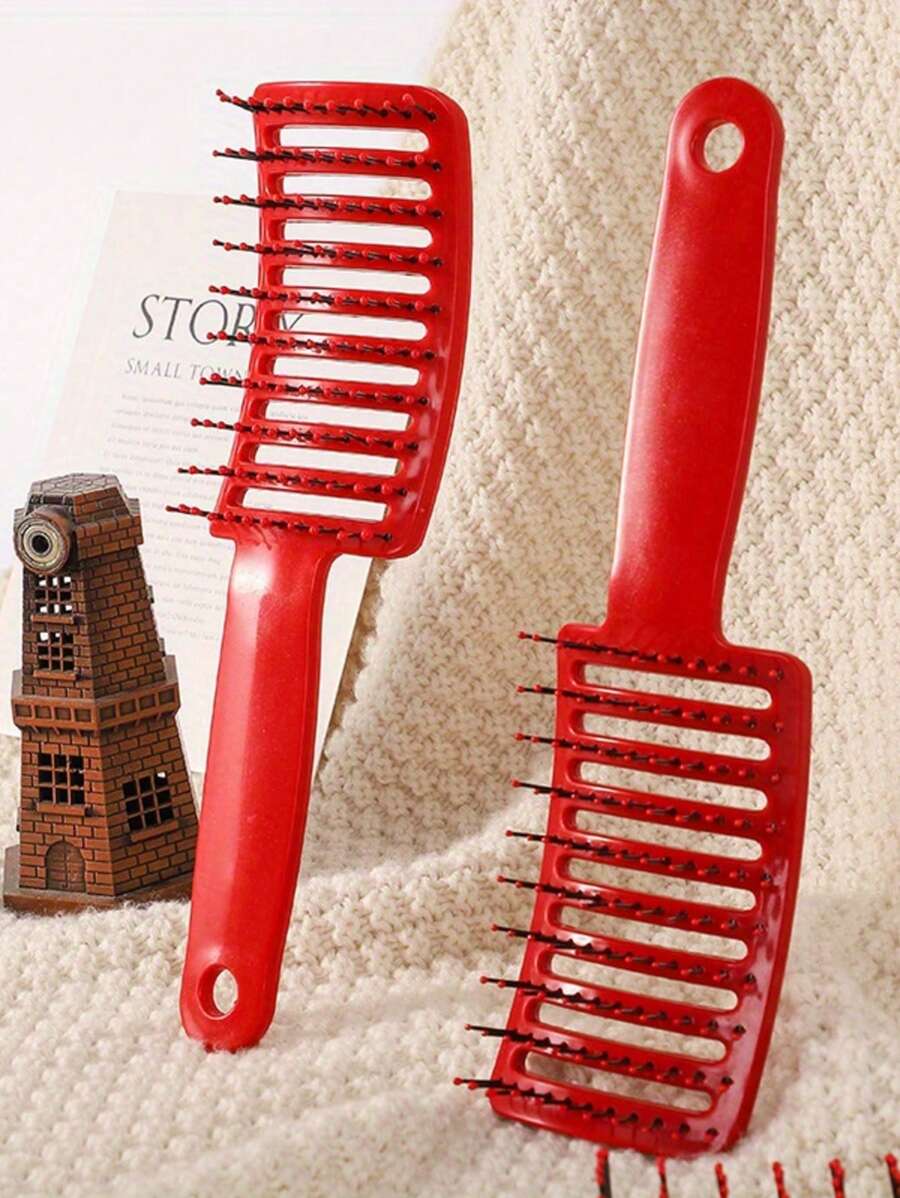 Achieve A Stunning Look With The Red Big Curved Comb For Men And Women ...