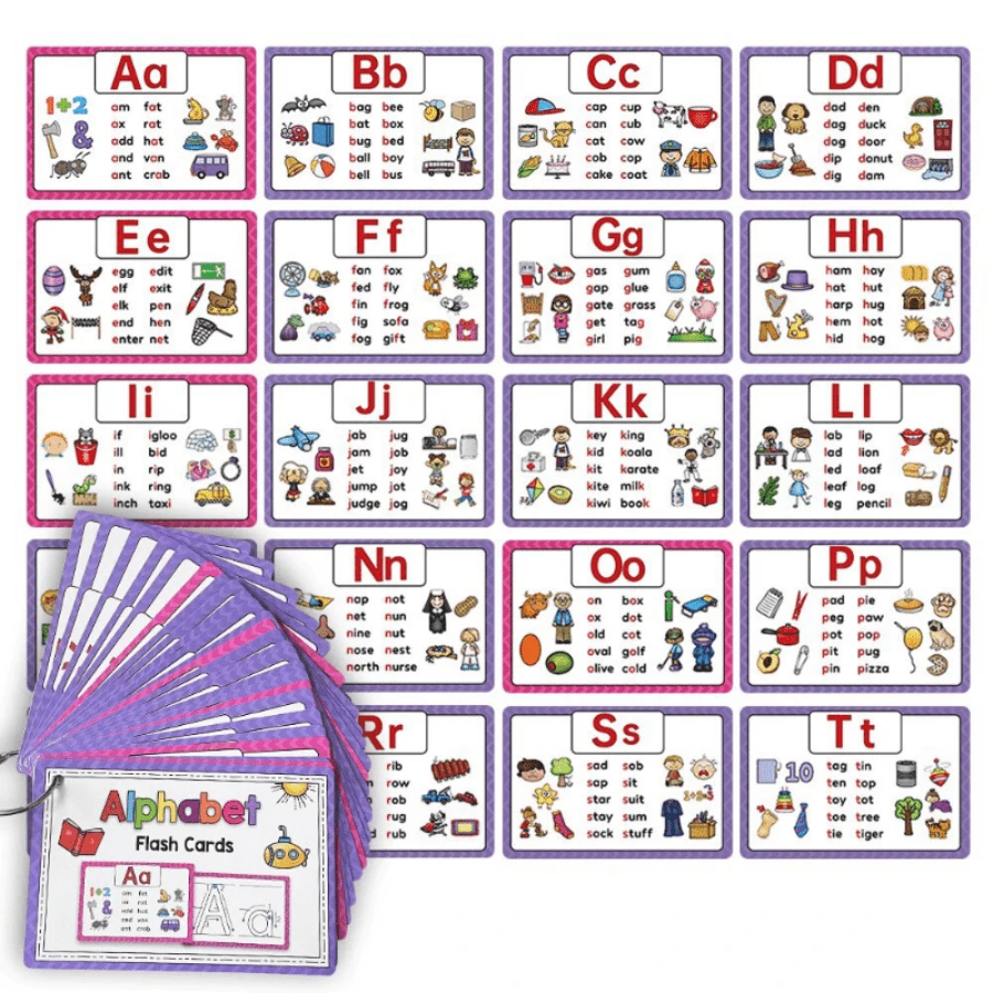 26 Letter Pronunciation CVC Single Character Learning Flash Cartridge ...