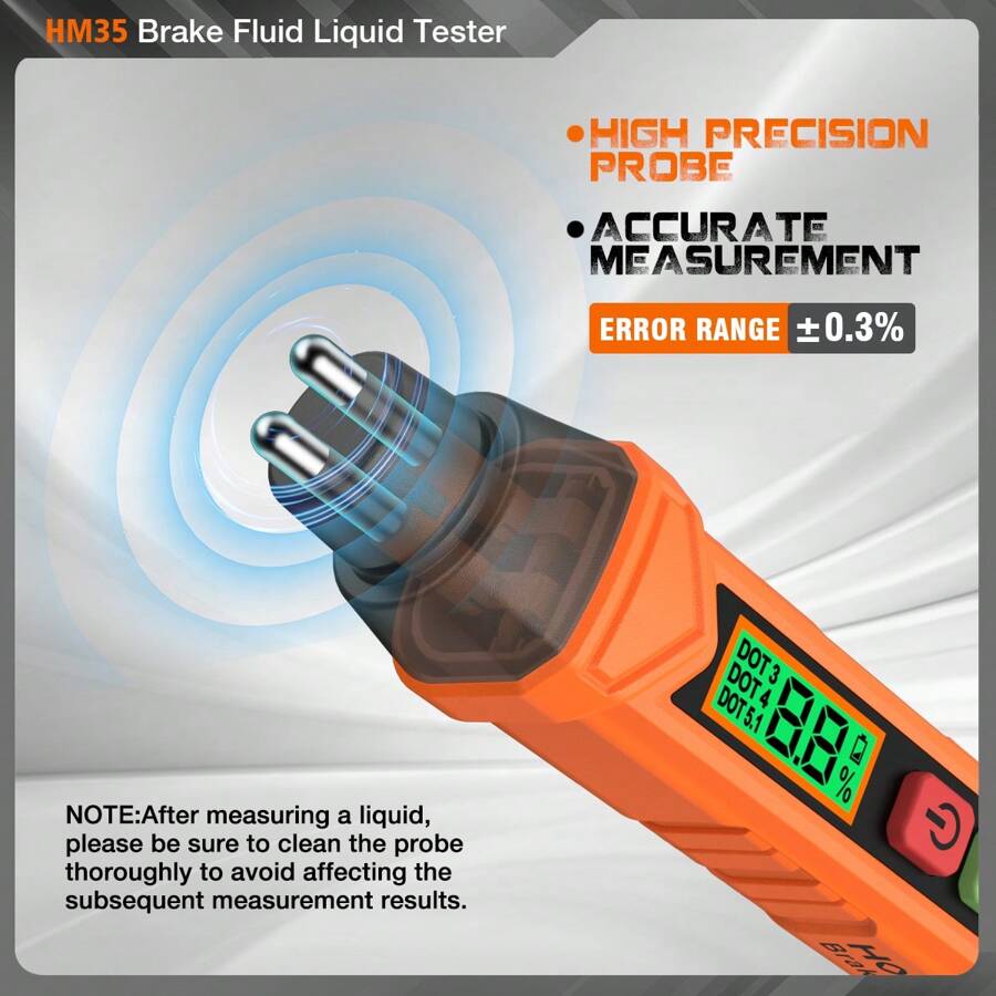 HM35 Brake Fluid Liquid Tester, Supports Multiple Oil Types, Moisture ...