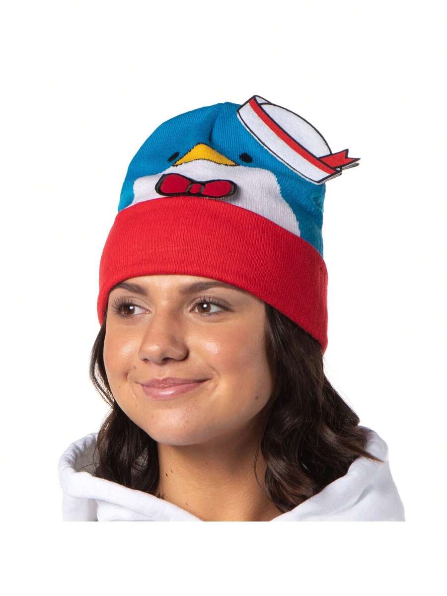 Sanrio Tuxedo Sam Beanie Sam Face Design With Felt 3D Bowtie And Hat ...