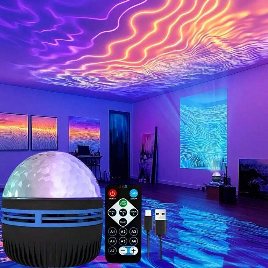 USB-Powered Starry LED Crystal Magic Ball Light With Water Ripple ...