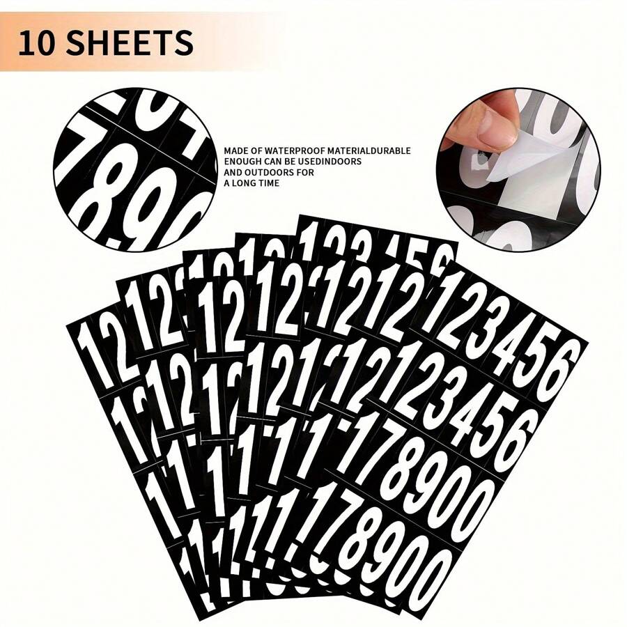 5/10 Sheets 3-Inch Large Size Numbered Stickers, Self-Adhesive ...