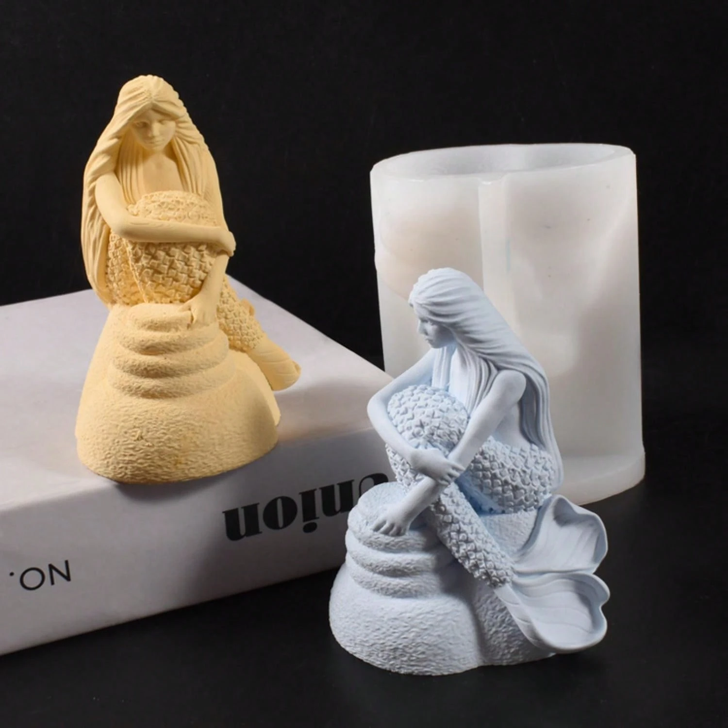 1pc 3D Mermaid Candle Mold Ocean Mermaid Princess Statue Plaster Mold ...