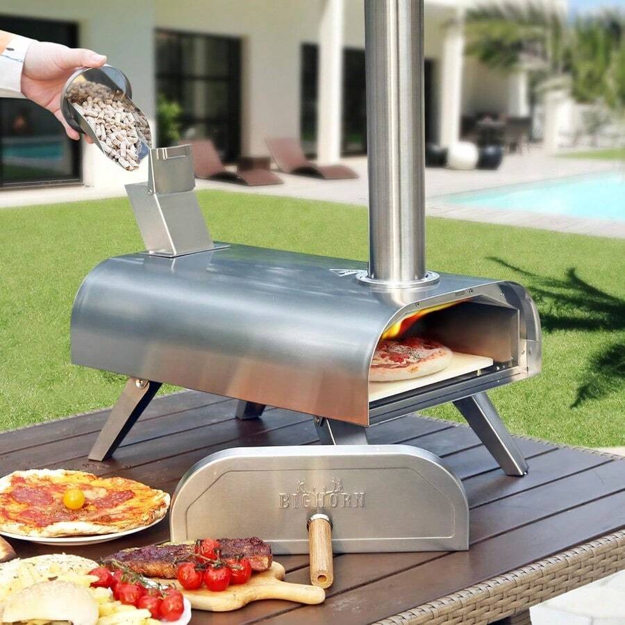 BIG HORN OUTDOORS Pizza Ovens Wood Pellet Pizza Oven Wood Fired Pizza ...