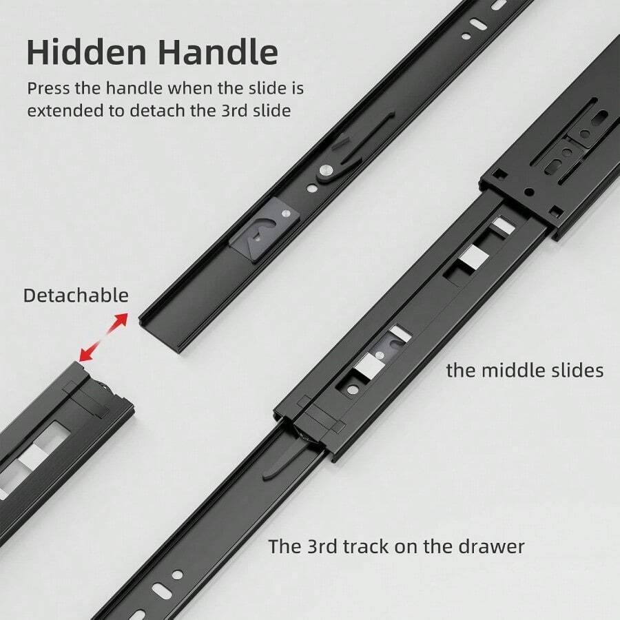 AOLISHENG 5 Pair Drawer Runners Drawer Slides 600mm 45kg Load Capacity ...