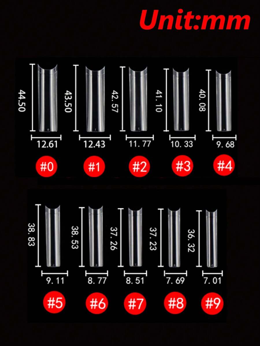 100pcs Clear Extra Long C Curve False Nail Tips,XXL Deep C Curve Tips ...