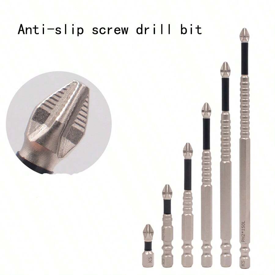 6pcs Strong Magnetic Anti Slip Screwdriver Bit, Screwdriver Bit, Cross ...