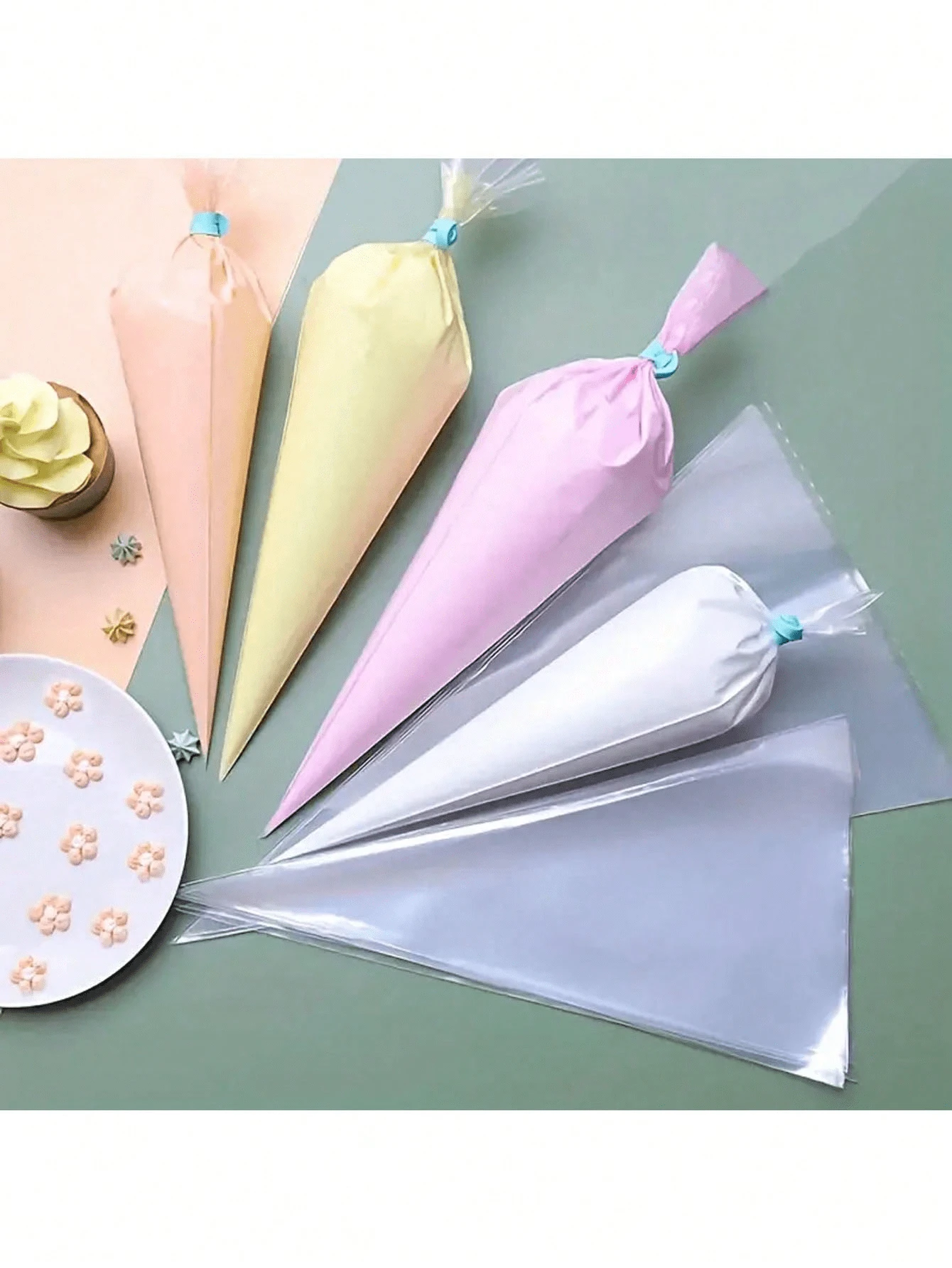 200pcs ProBake Disposable Plastic Piping Bags - Triangle Icing Bags For ...
