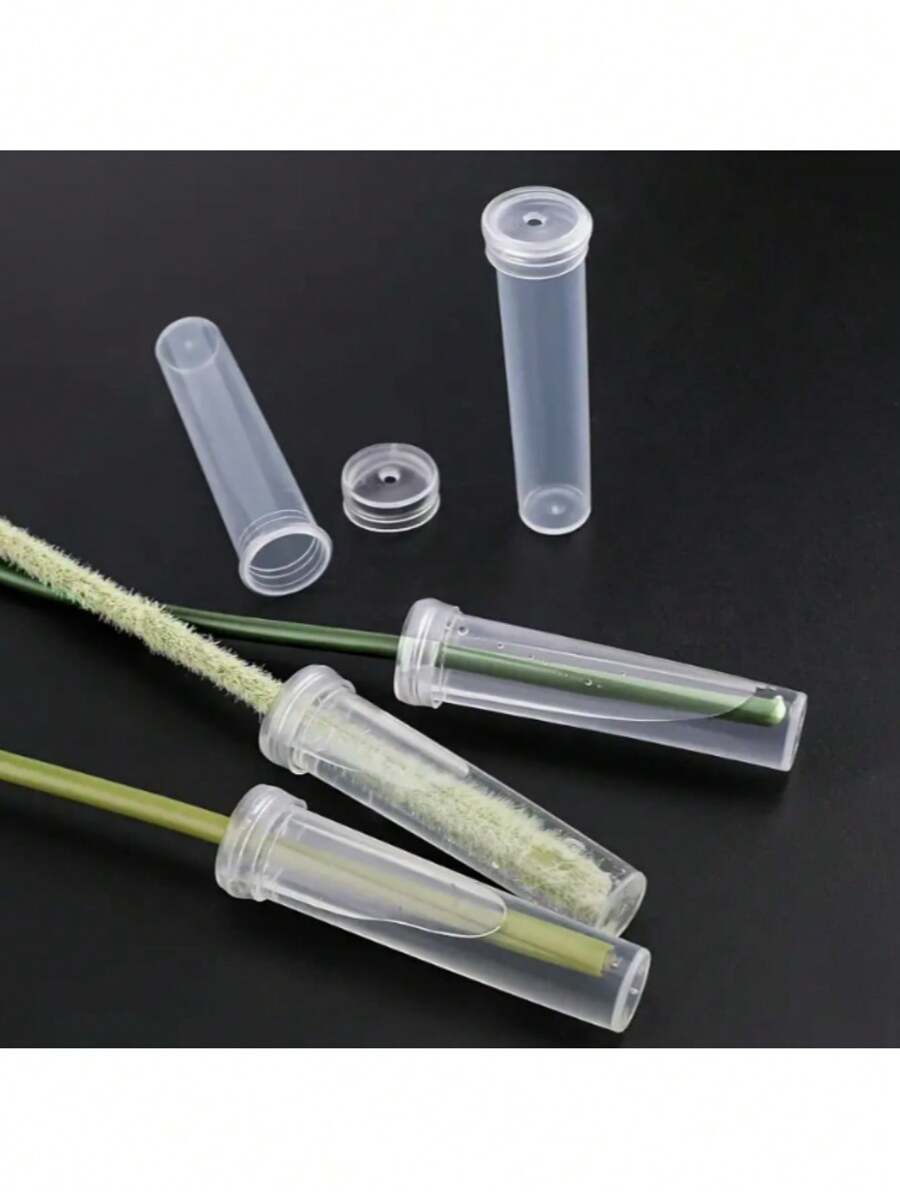 100-Piece Reusable Plastic Floral StemWater Tubes With Silicone Caps ...