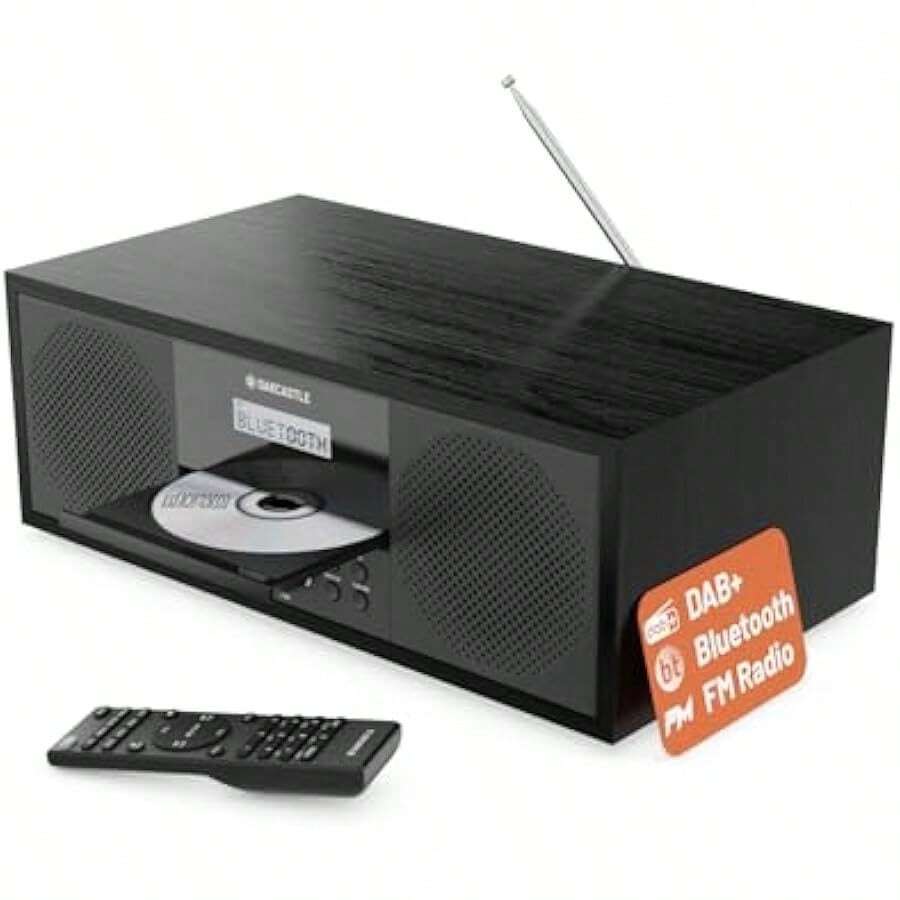 Bluetooth DAB+ Radio And CD Player | Mains Powered 60 Watt Stereo Hifi ...