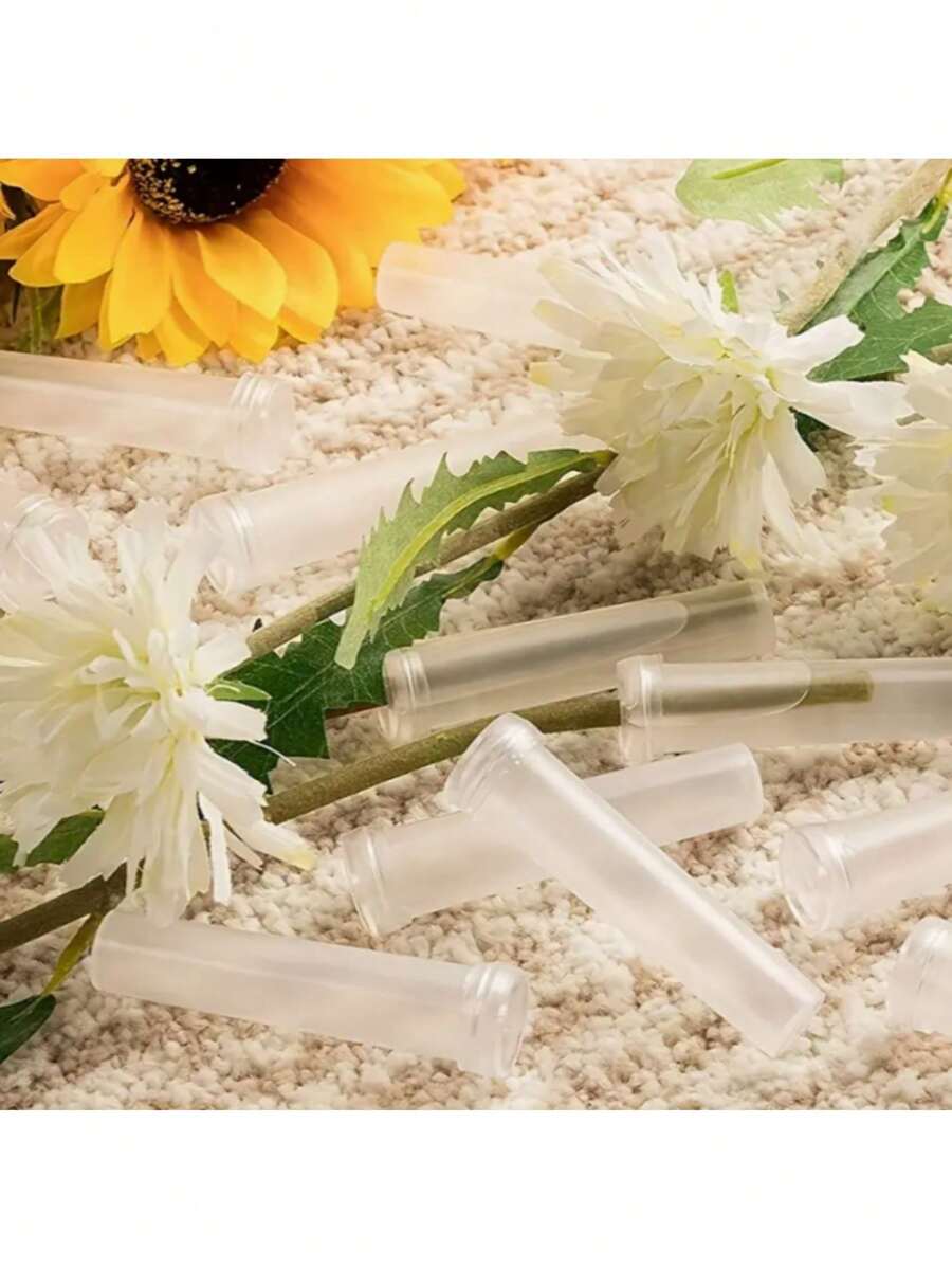 100-Piece Reusable Plastic Floral StemWater Tubes With Silicone Caps ...