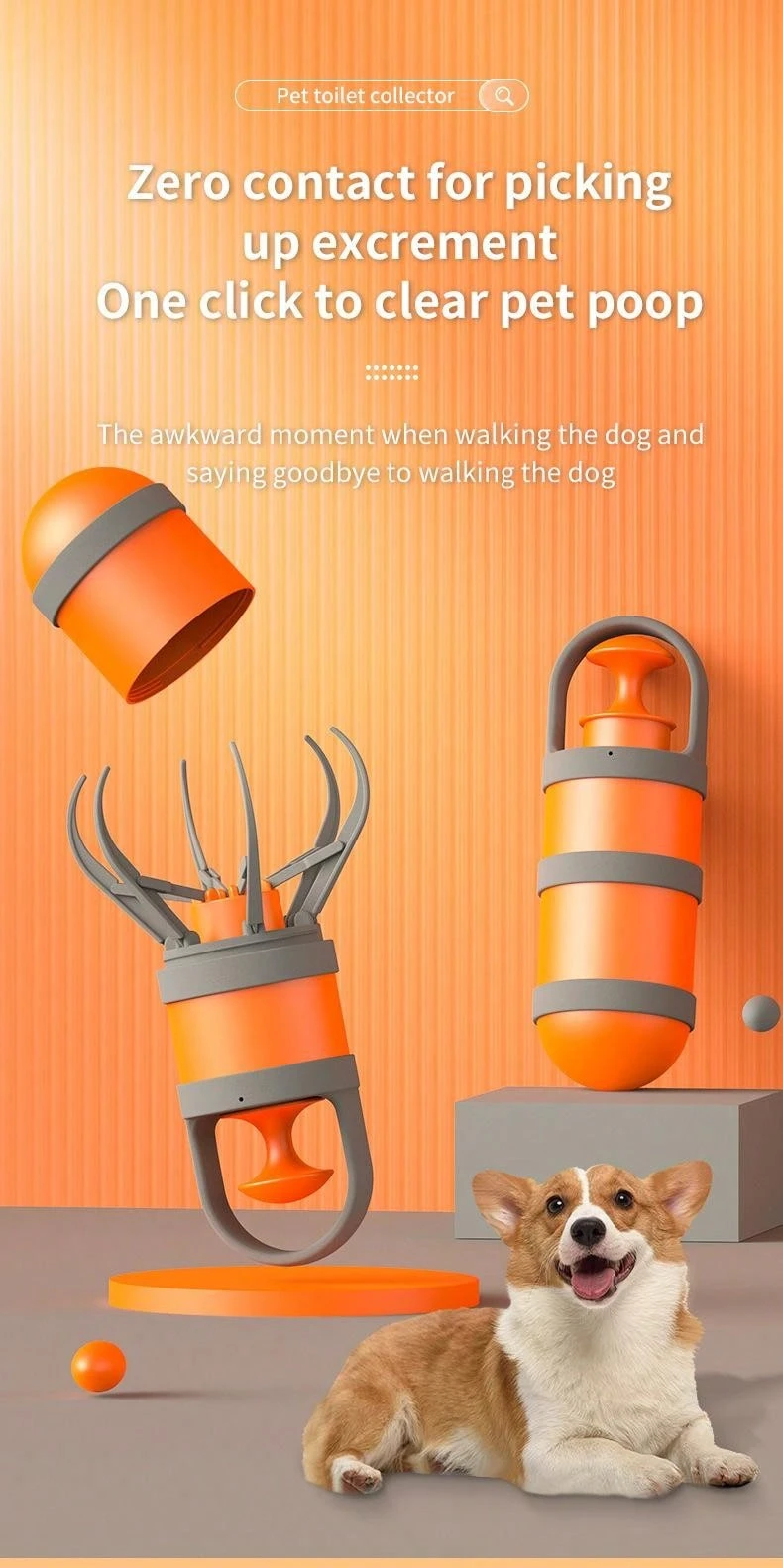 A Pet Toilet Picker, A Bundle Of Garbage Bags, Going Out, Carrying Dog ...