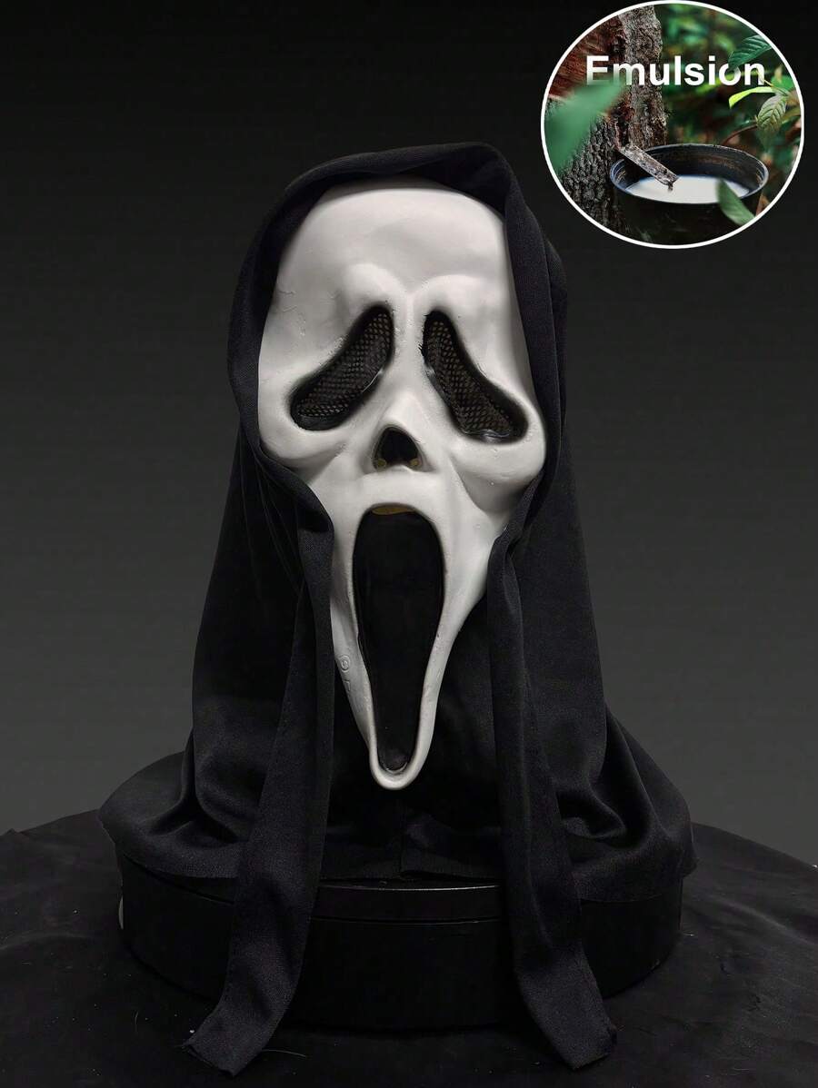 1pc Natural Latex Horror Skull Full Face Mask, Scary Party Costume Role ...