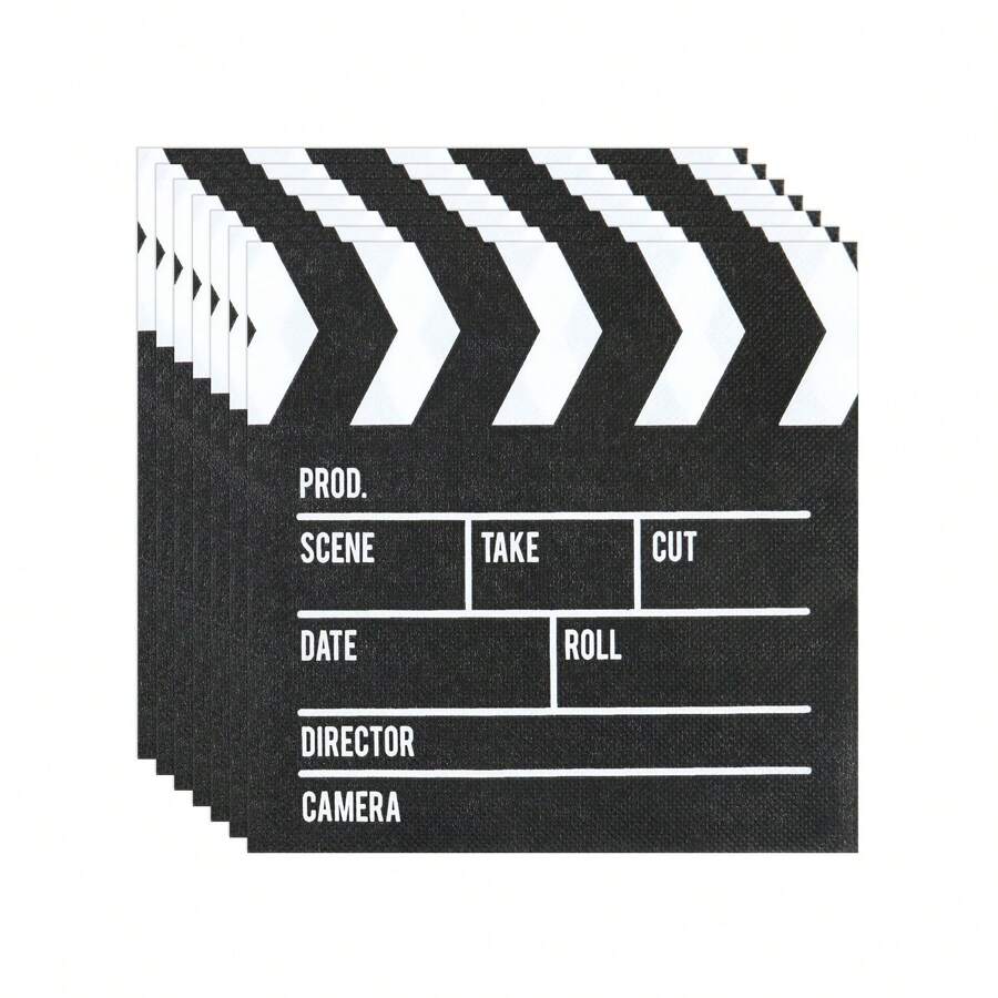 20 Pcs Movie Film Clap Board Napkins, Movie Clapper Clapboard Movie ...