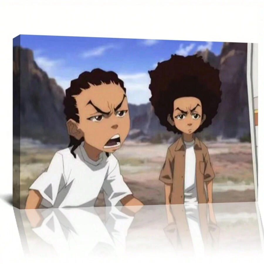 Framed The Boondocks Canvas Painting, Cartoon Characters, Animated ...
