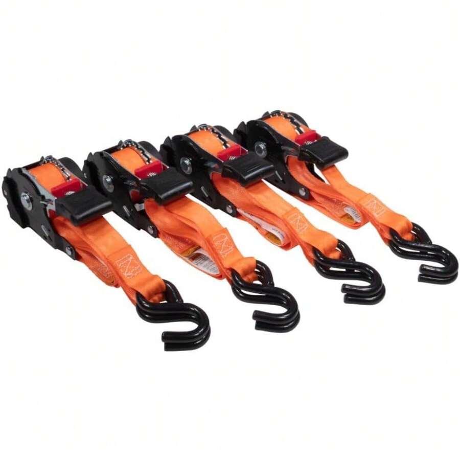 8 Pack Orange Auto Retract NO-RATCHETING Ratchet Straps | 1" X 12 ...