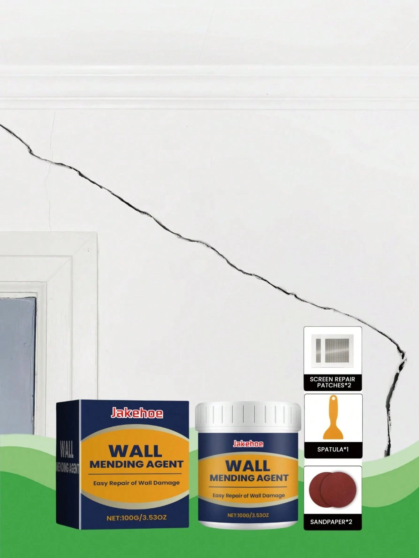 Wall Repair Paste Kit - Wall Hole, Peeling, Crack, Nail Hole Filler ...