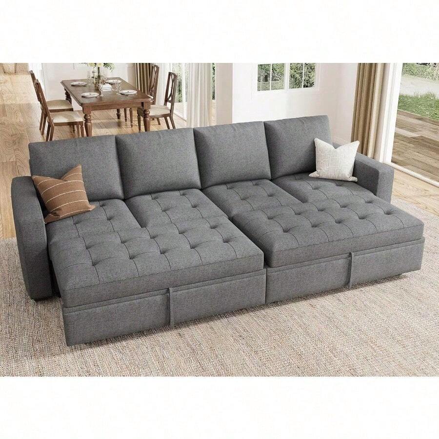 Modular Sectional Sleeper Sofa With Pull Out Bed, Rearrangeable ...