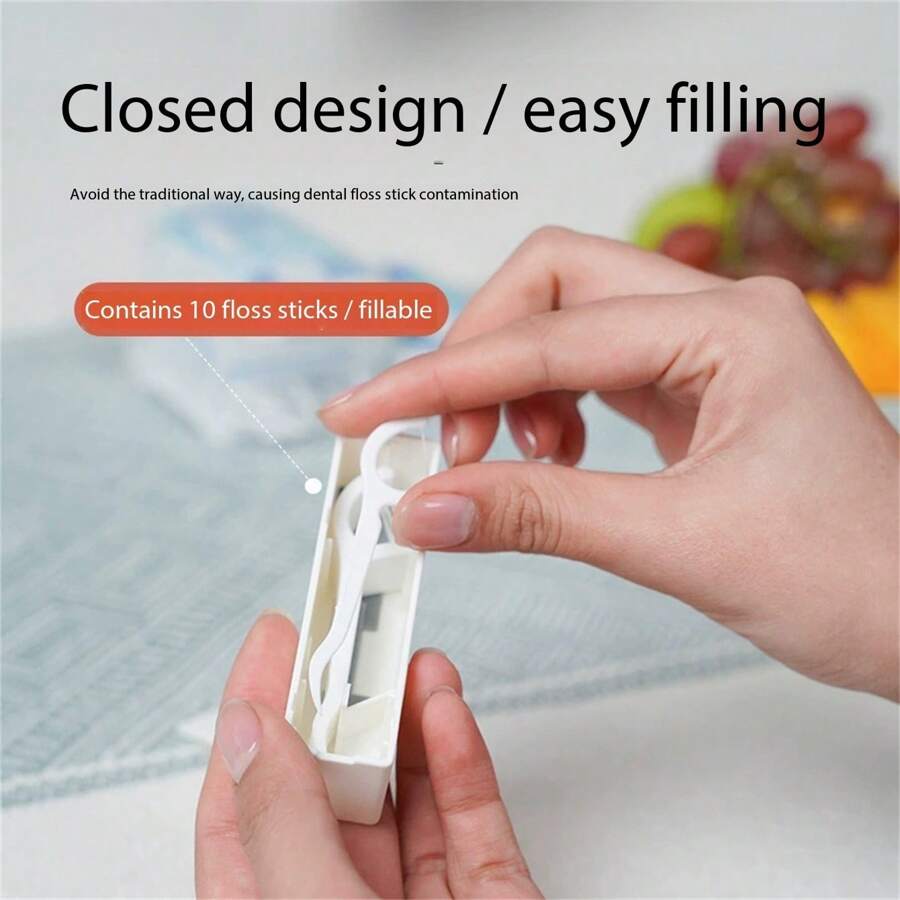 Convenient 10 - Unit Automatic Dental Floss Set. Includes 50 - Piece ...