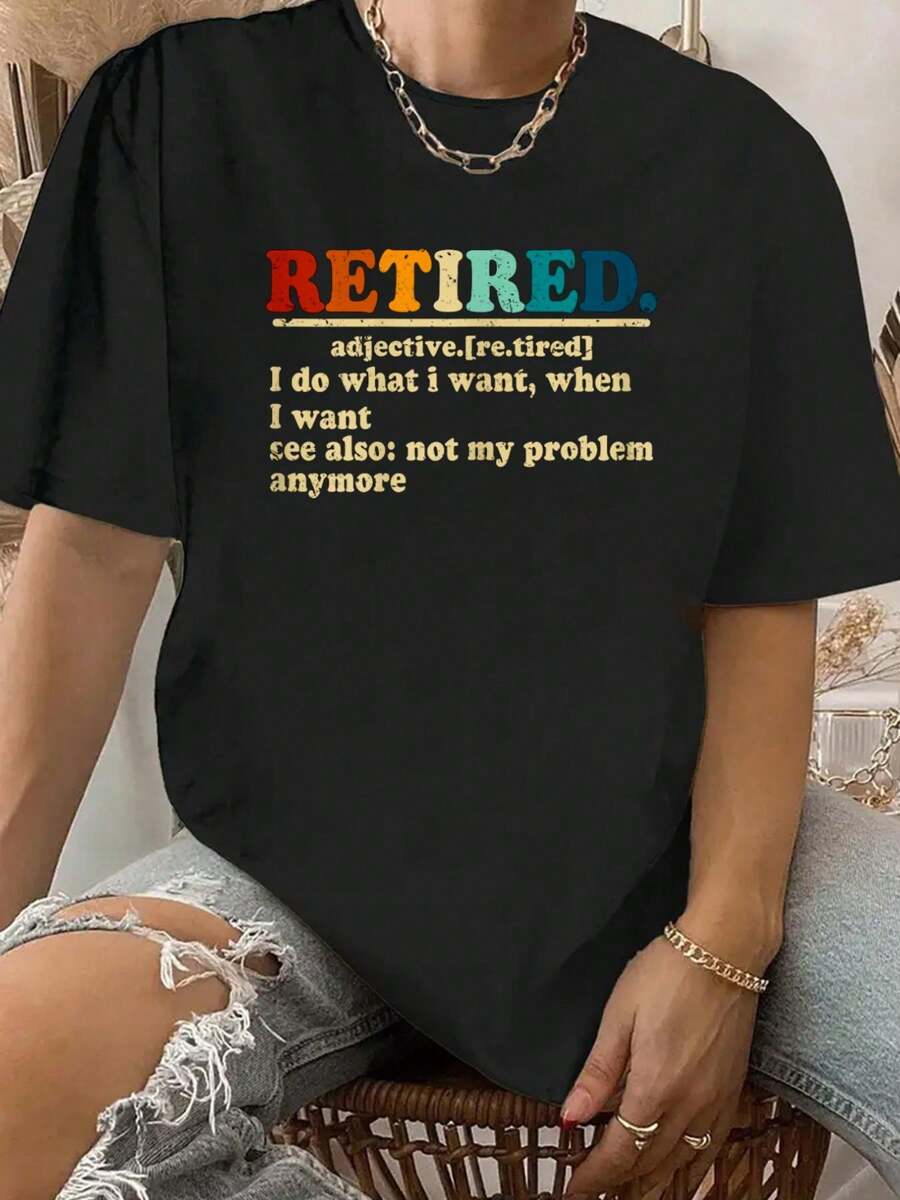 Funny Retired Definition Vintage Hilarious Retirement Saying T-Shirt ...