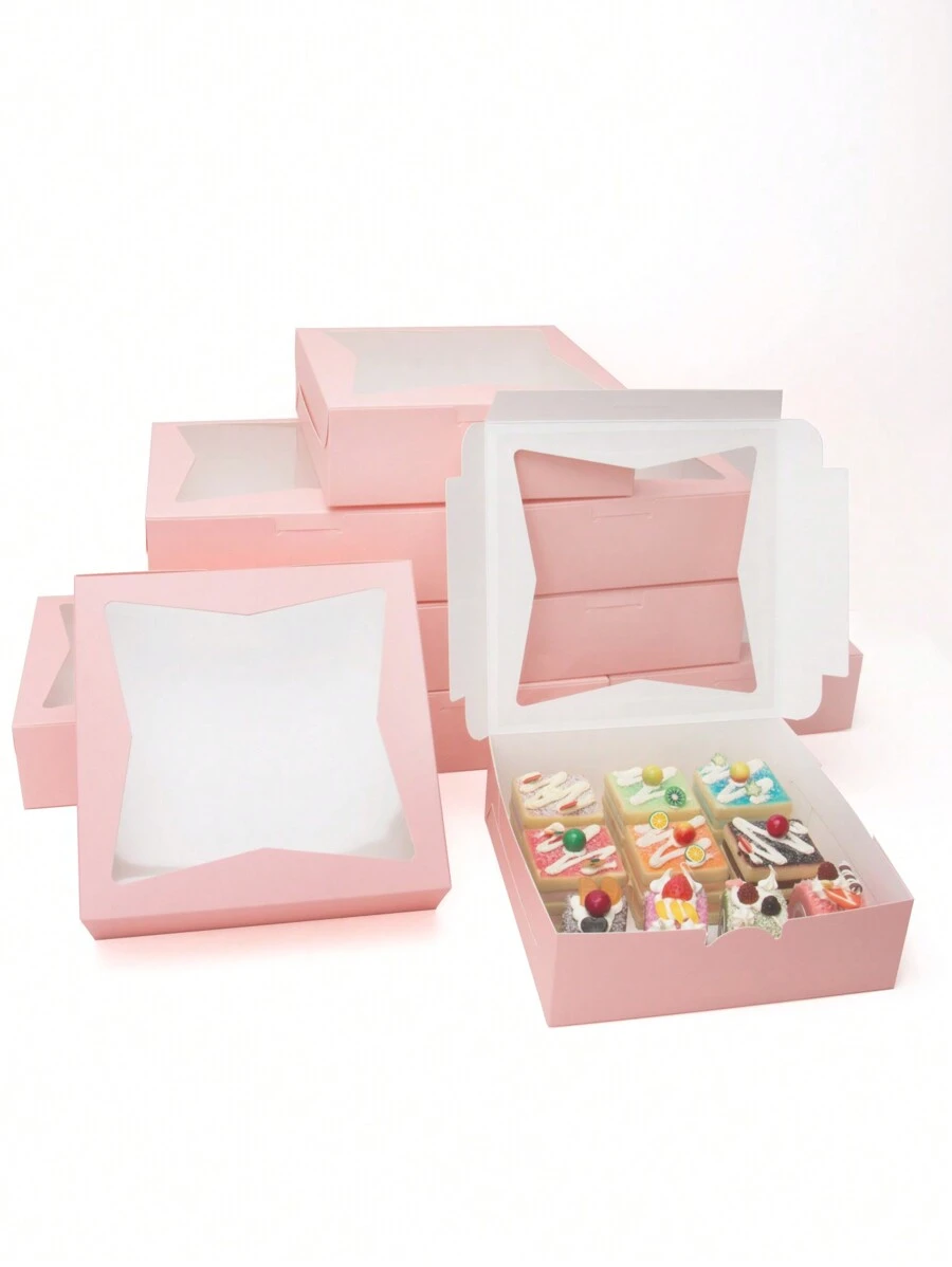 4/10pcs Square Clear Window Gift Boxes, Suitable For Cakes, Pastries ...