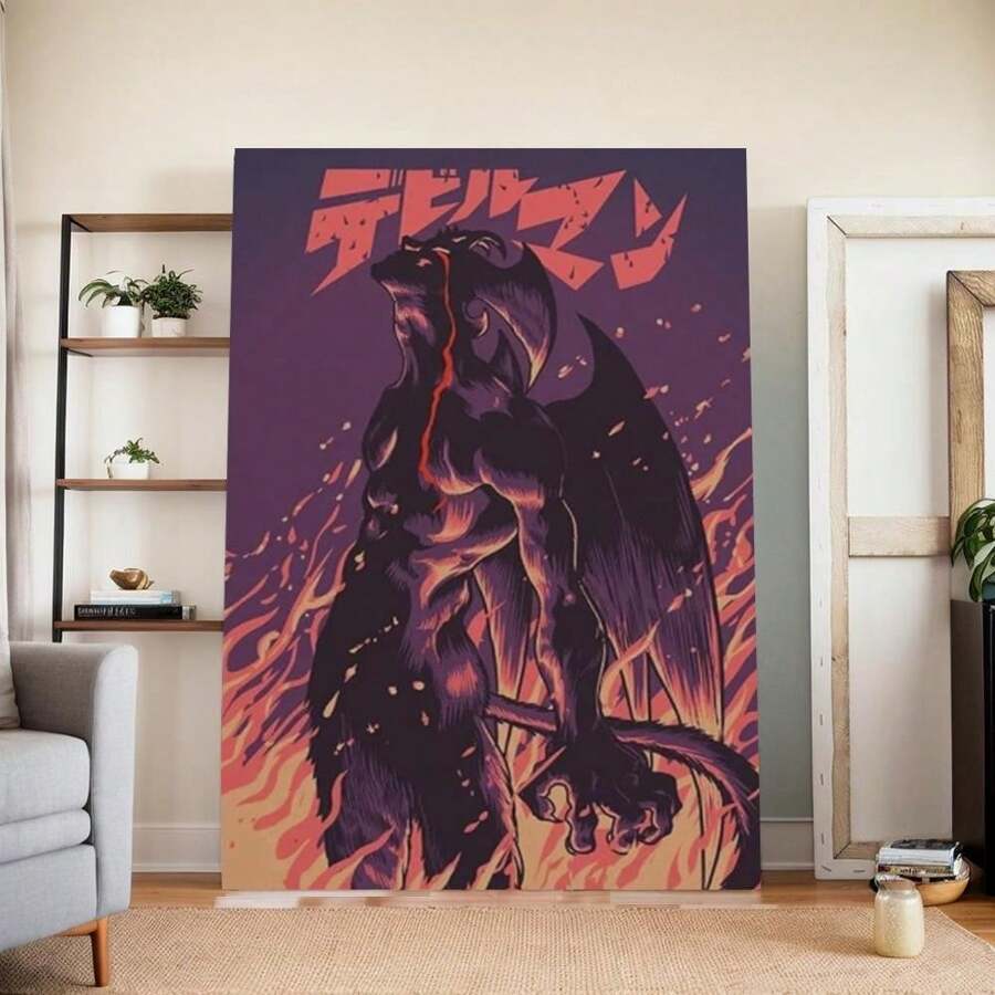 Framed Devilman Crybaby Canvas Print Home Decorations Posters For Room ...