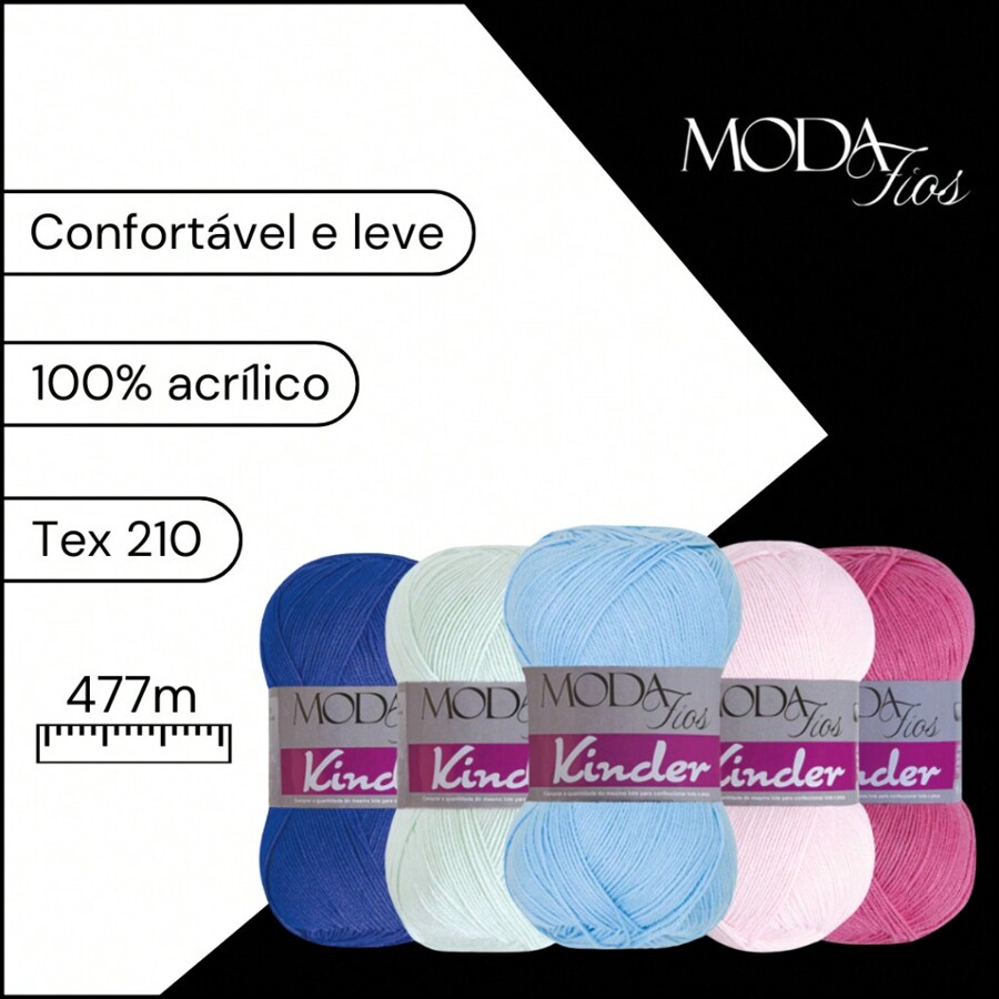 Kit 5 Balls Of High Quality Kinder Wool Yarn 100G Tex 210 Crafts ...