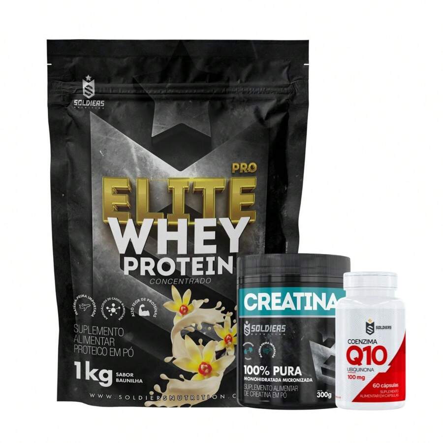 Kit: Whey Protein Elite-Pro 1kg + Creatine Monohydrate Pot 300g ...