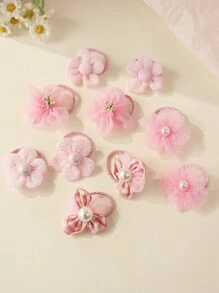 10pcs Random Color Cute & Sweet Floral Hair Scrunchies | SHEIN UK