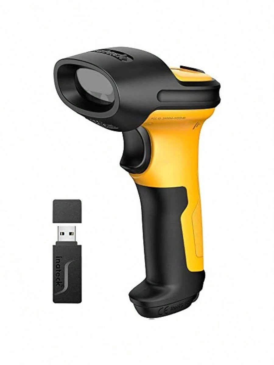 Inateck Barcode Scanner Wireless 2.4GHz 2600mAh Battery 60m Range ...