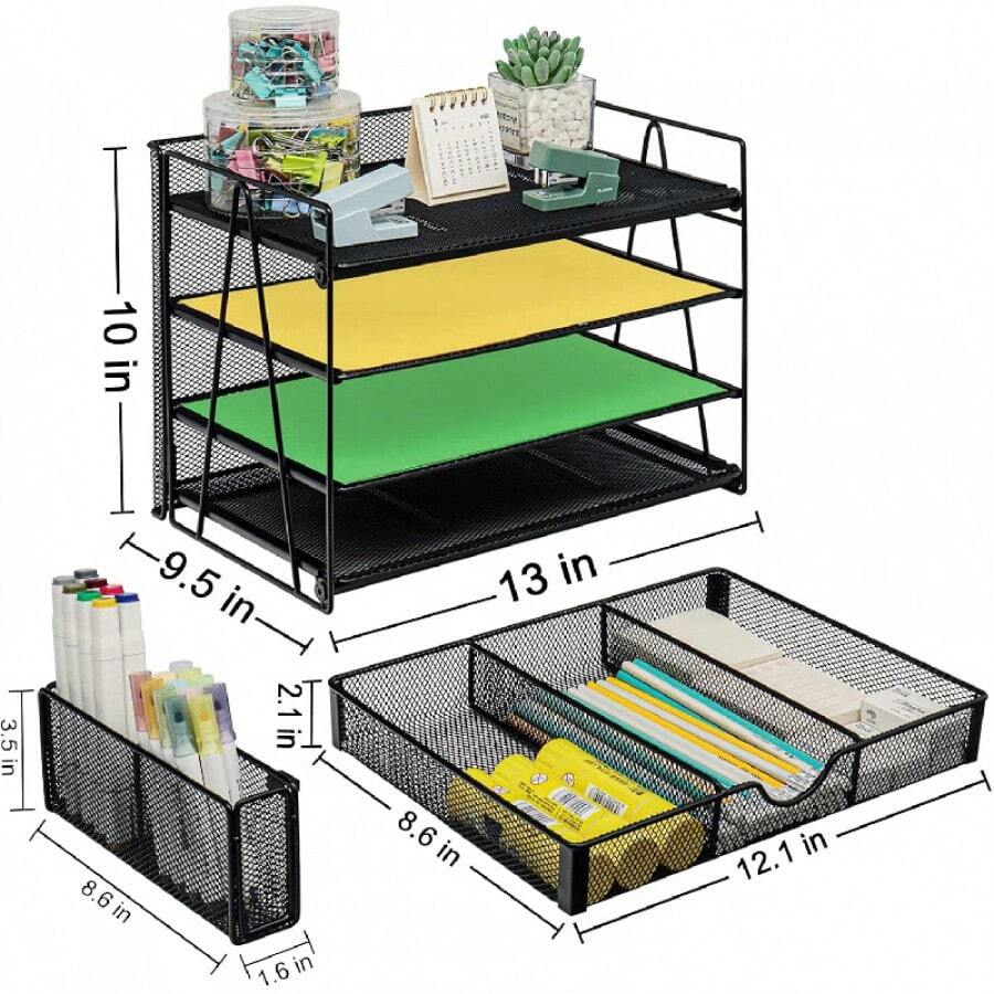 4-Tier Drawer-Type File Sorting Rack, Which Integrates Letter Tray And ...