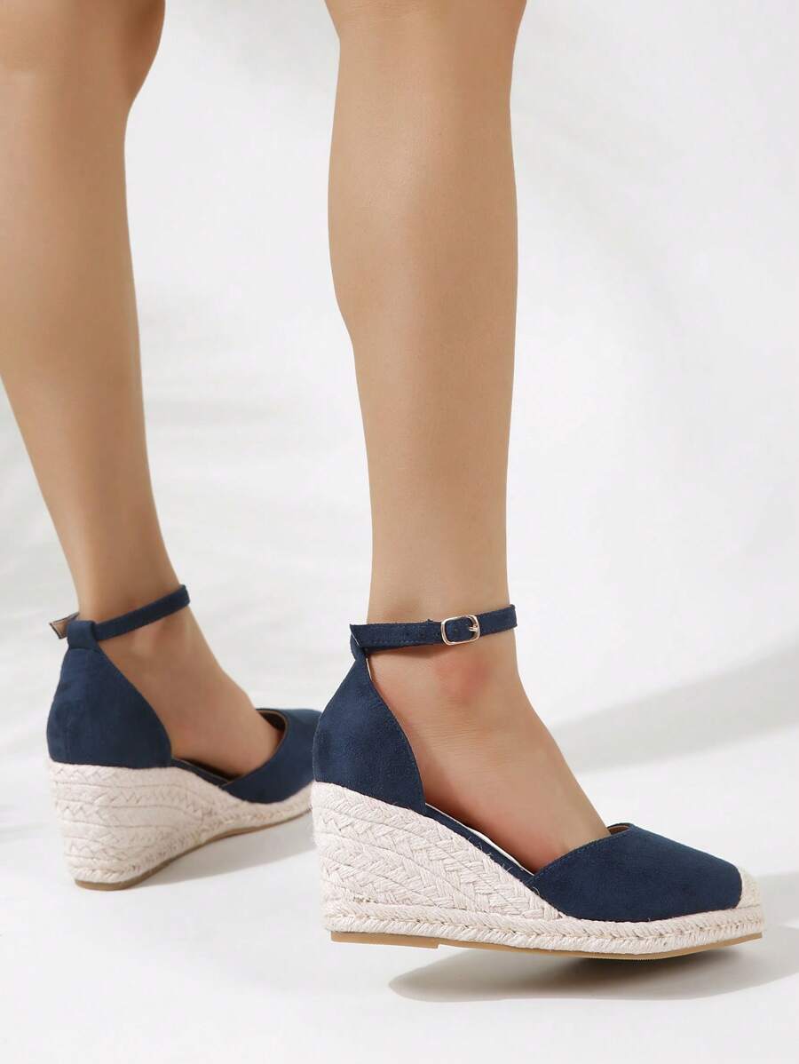 Webbing Crossover Hairband Jute Rope Fashion Wedge Heel Womens Shoes ...