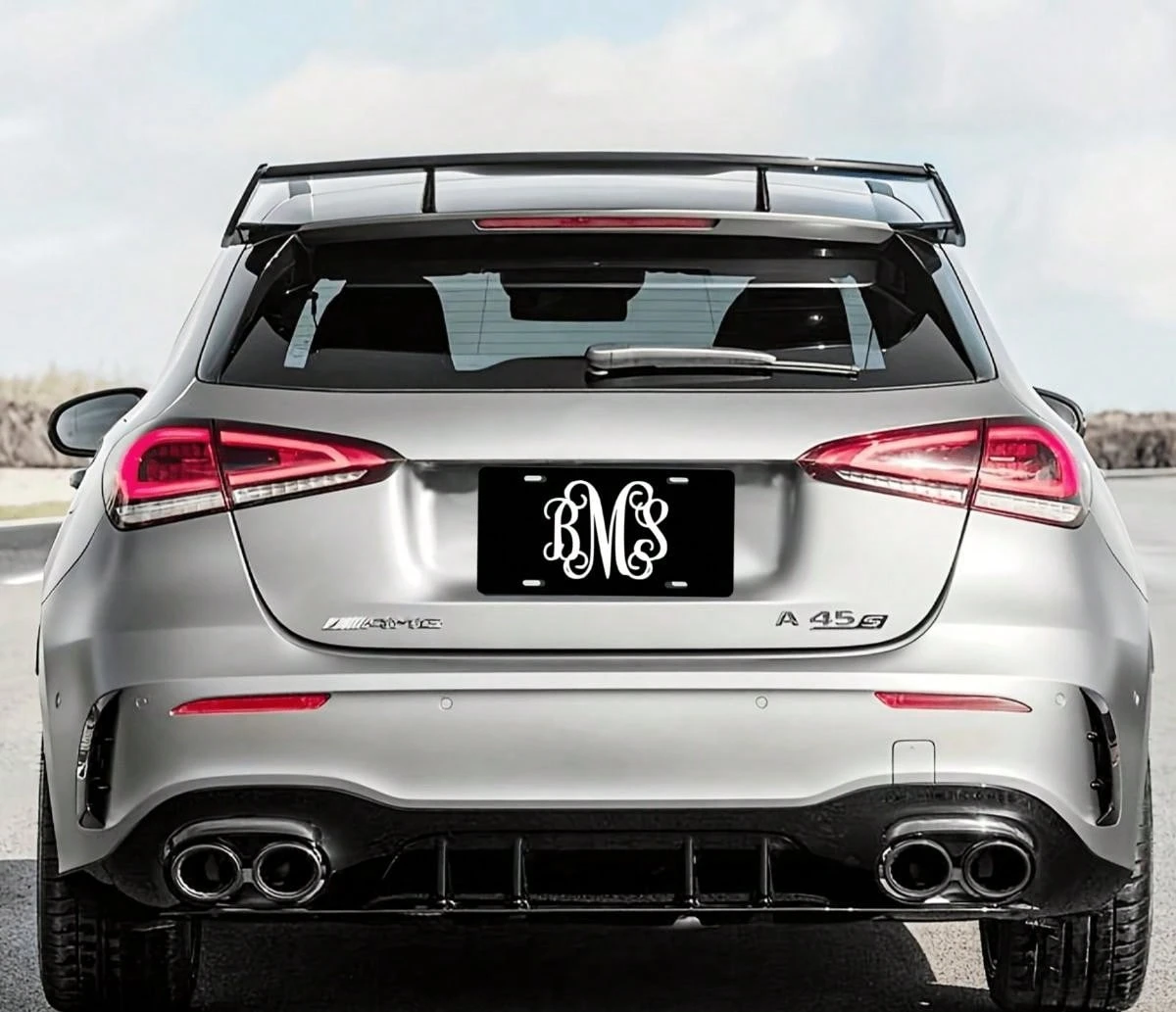 Single Character Black Car License Plate, Black Personalized Name Car ...