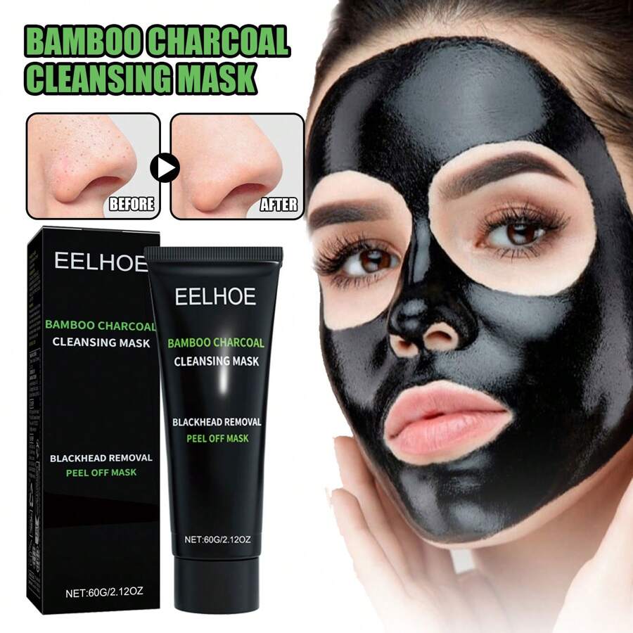 Bamboo Charcoal Blackhead Peel-Off Mask: Deep Pore Cleansing, Sebum ...